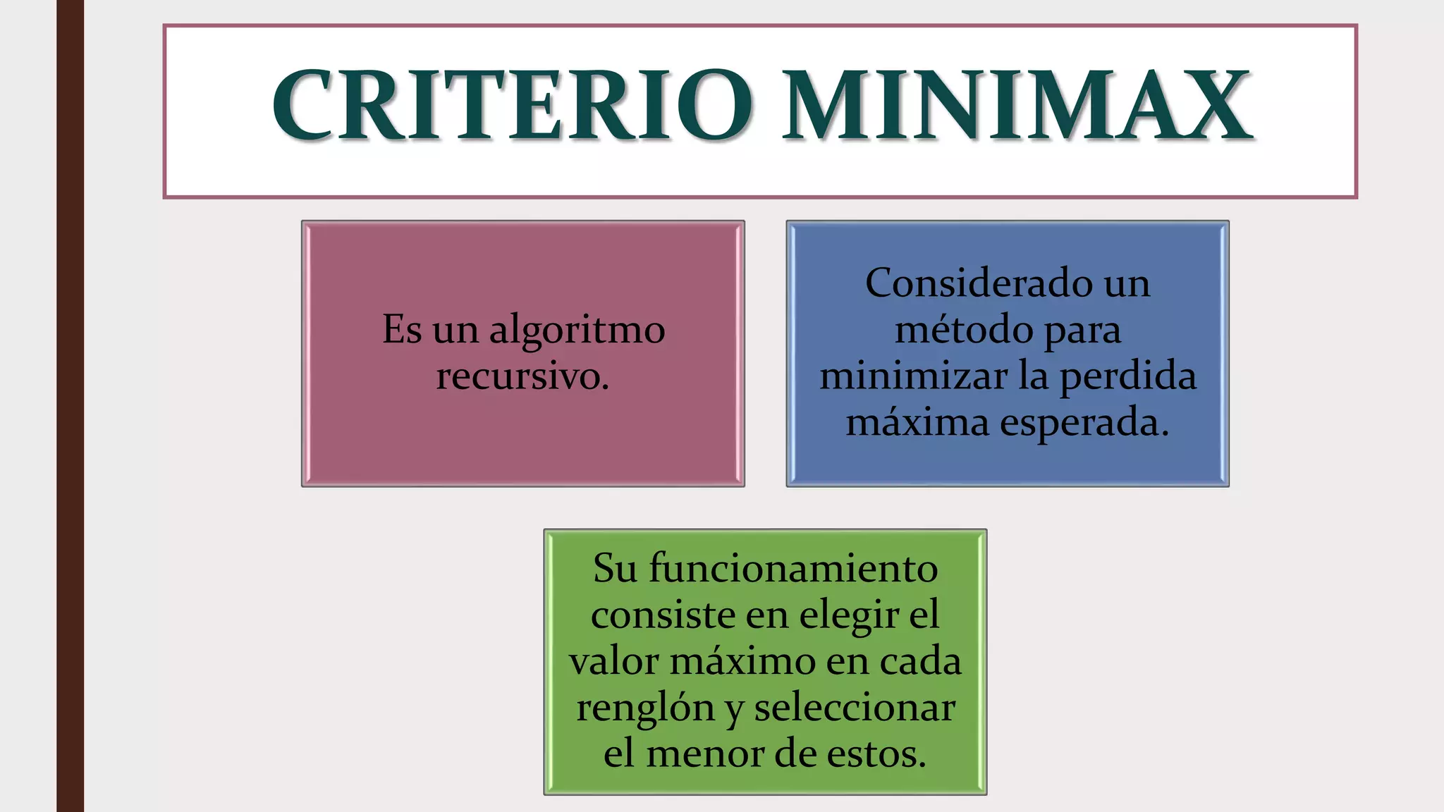 Teoria De Decisiones, Minimax o Savage, Maximin o Wald | PPTX