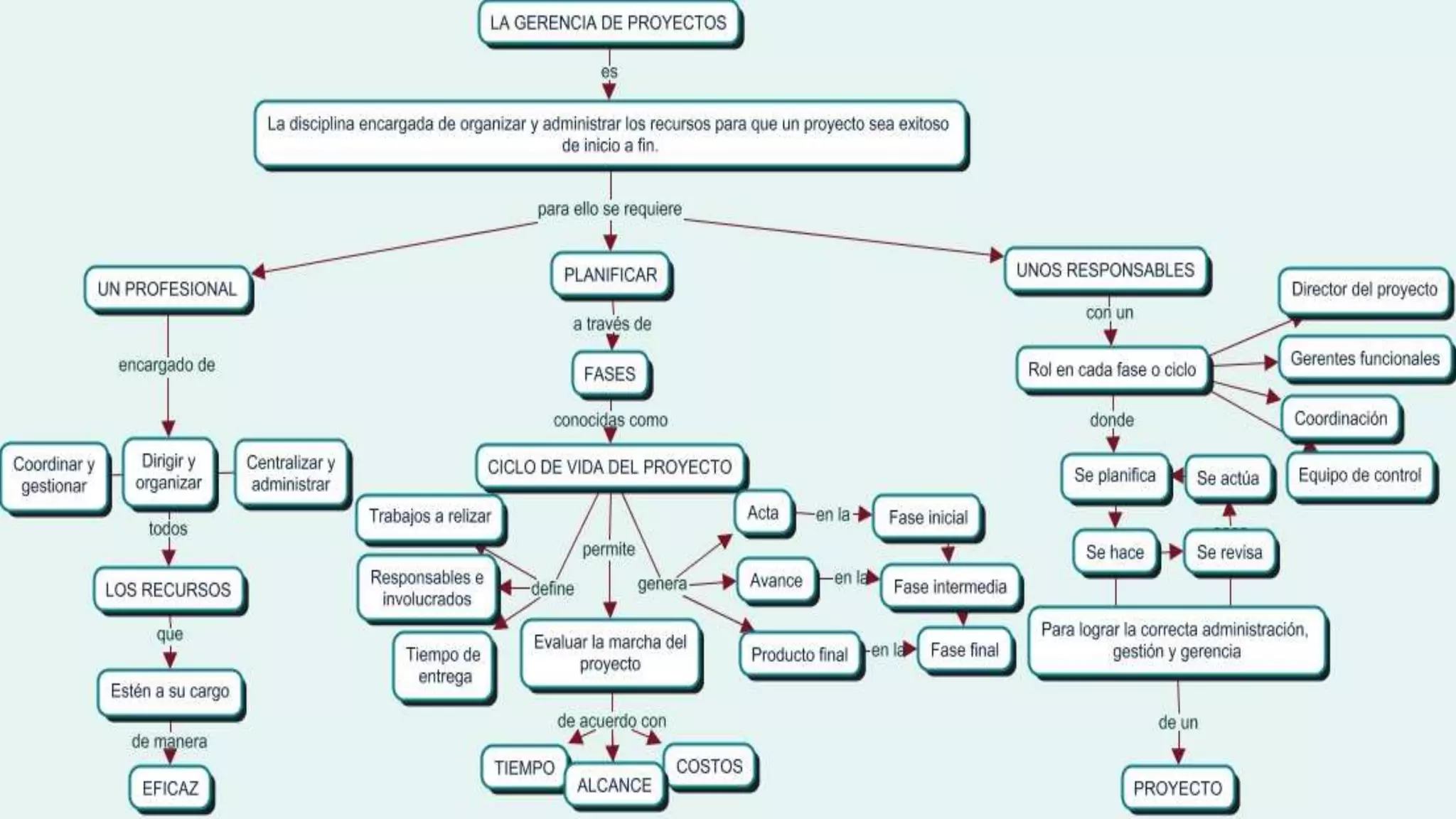 Gerencia de proyectos mapa conceptual