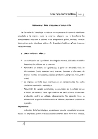 Gerencia informatica | PDF