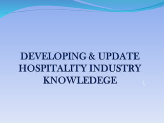 hospitality industry training manual .ppt