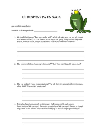 Ge respons på en saga | DOC