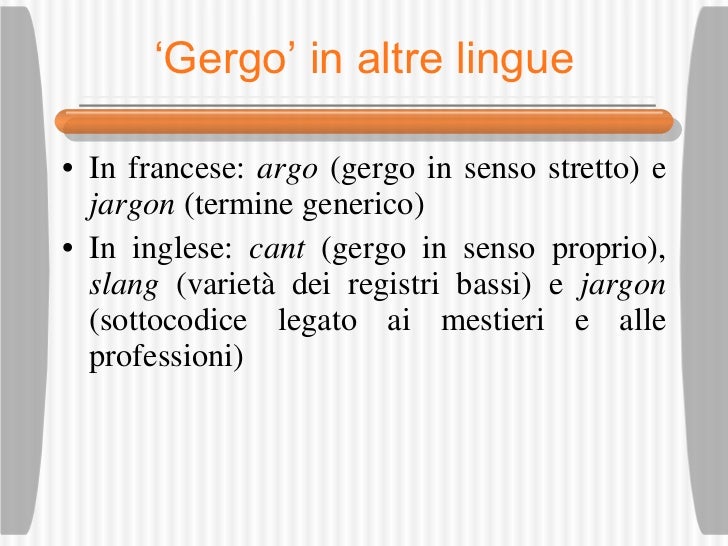 Gergo e varietà giovanili