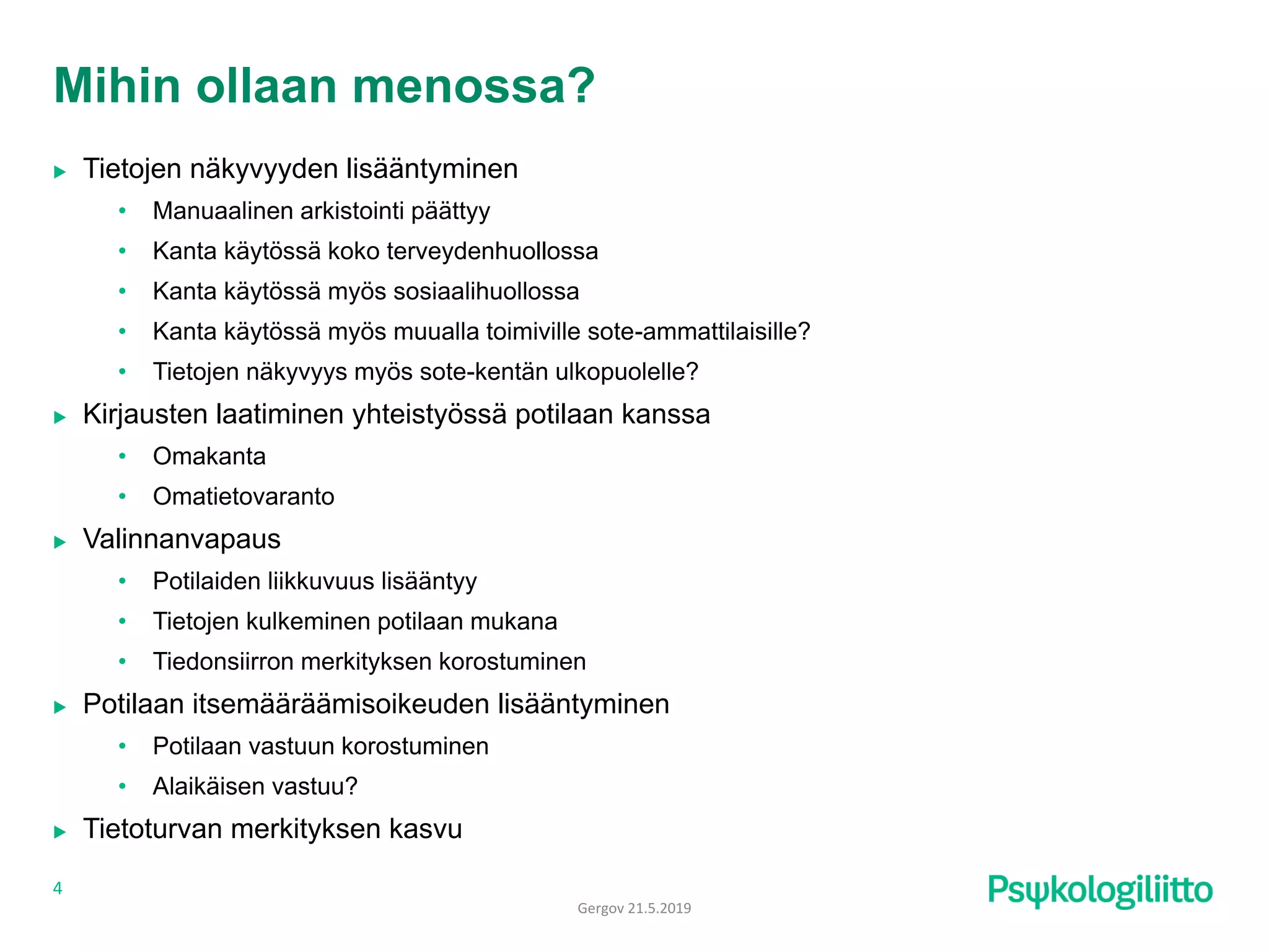 Kirjaaminen psykologityön näkökulmasta | PDF