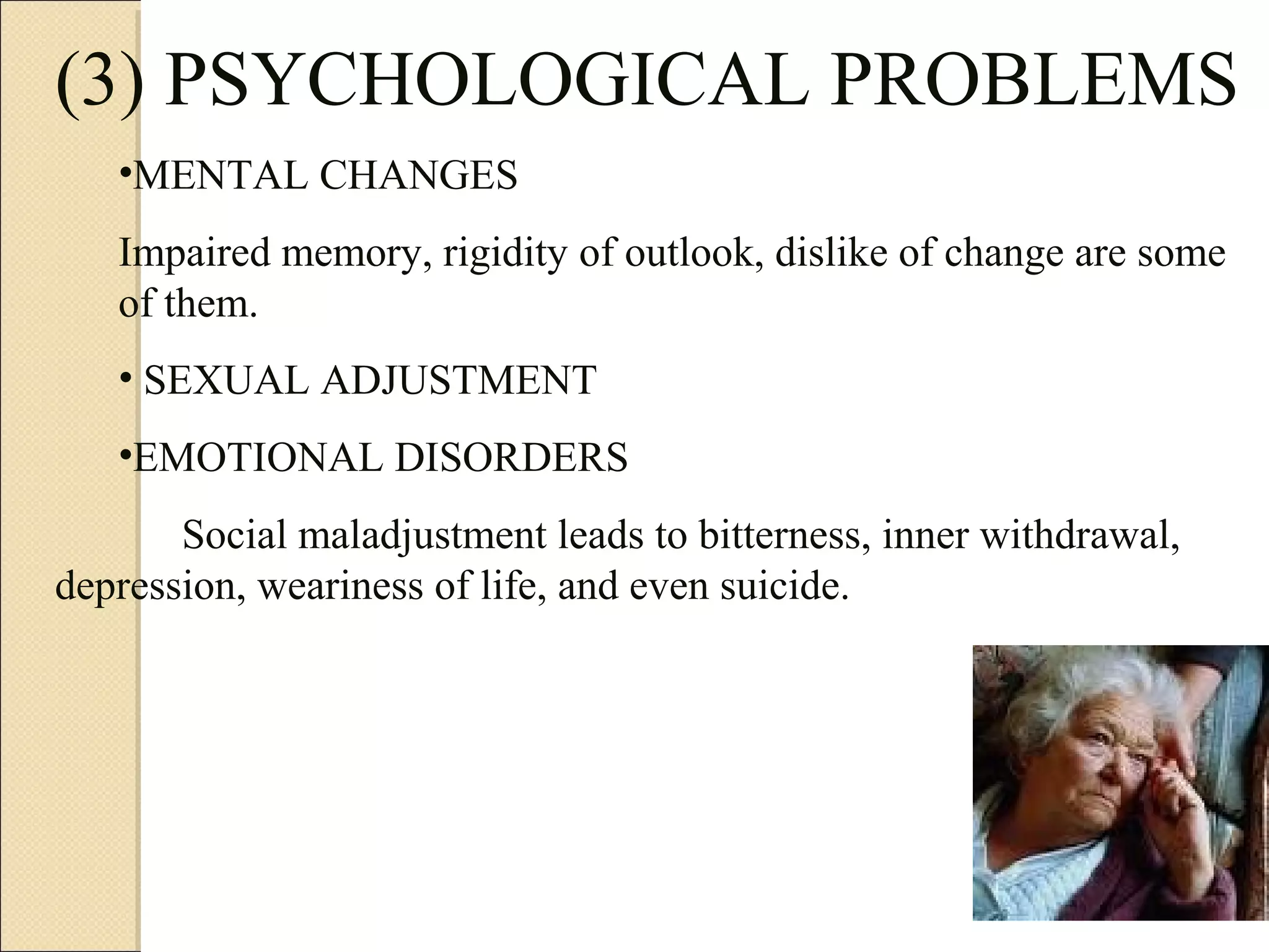 Geriatric health with their problem and control | PPT