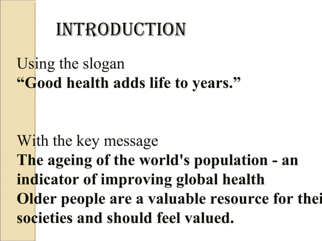 Geriatric health with their problem and control | PPT | Diseases and ...