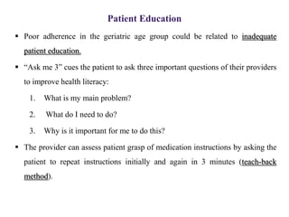 Introduction to pharmaceutical care of geriatric G eriatric pptx | PPTX