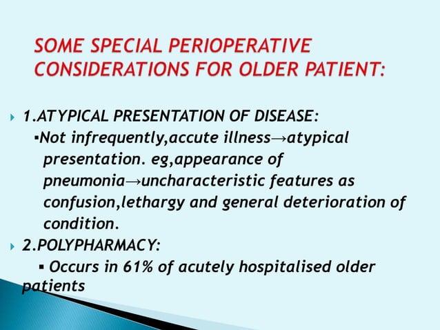 Geriatric anaesthesia | PPTX | Lung and Respiratory Health | Diseases ...