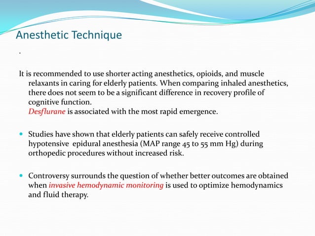 Geriatric anesthesia | PPTX | Brain and Nervous System Disorders ...
