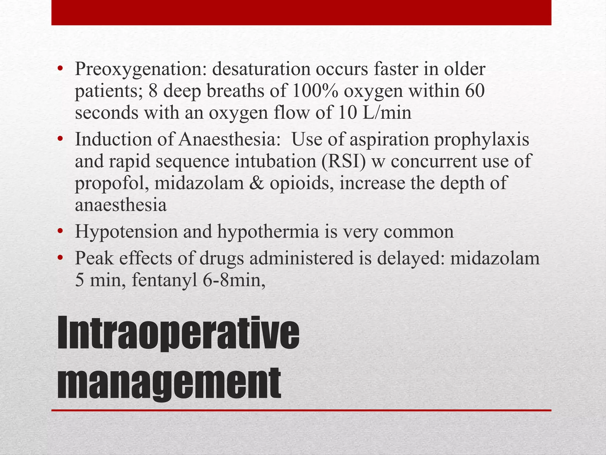 Geriatric anesthesia with special consideration Petrus Iitula | PPTX