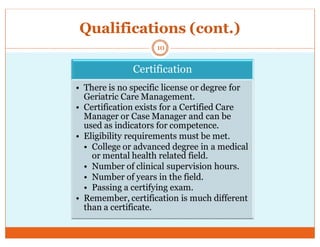 Geriatric care manager | PDF