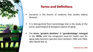 Geriatric dentistry ppt | PPTX