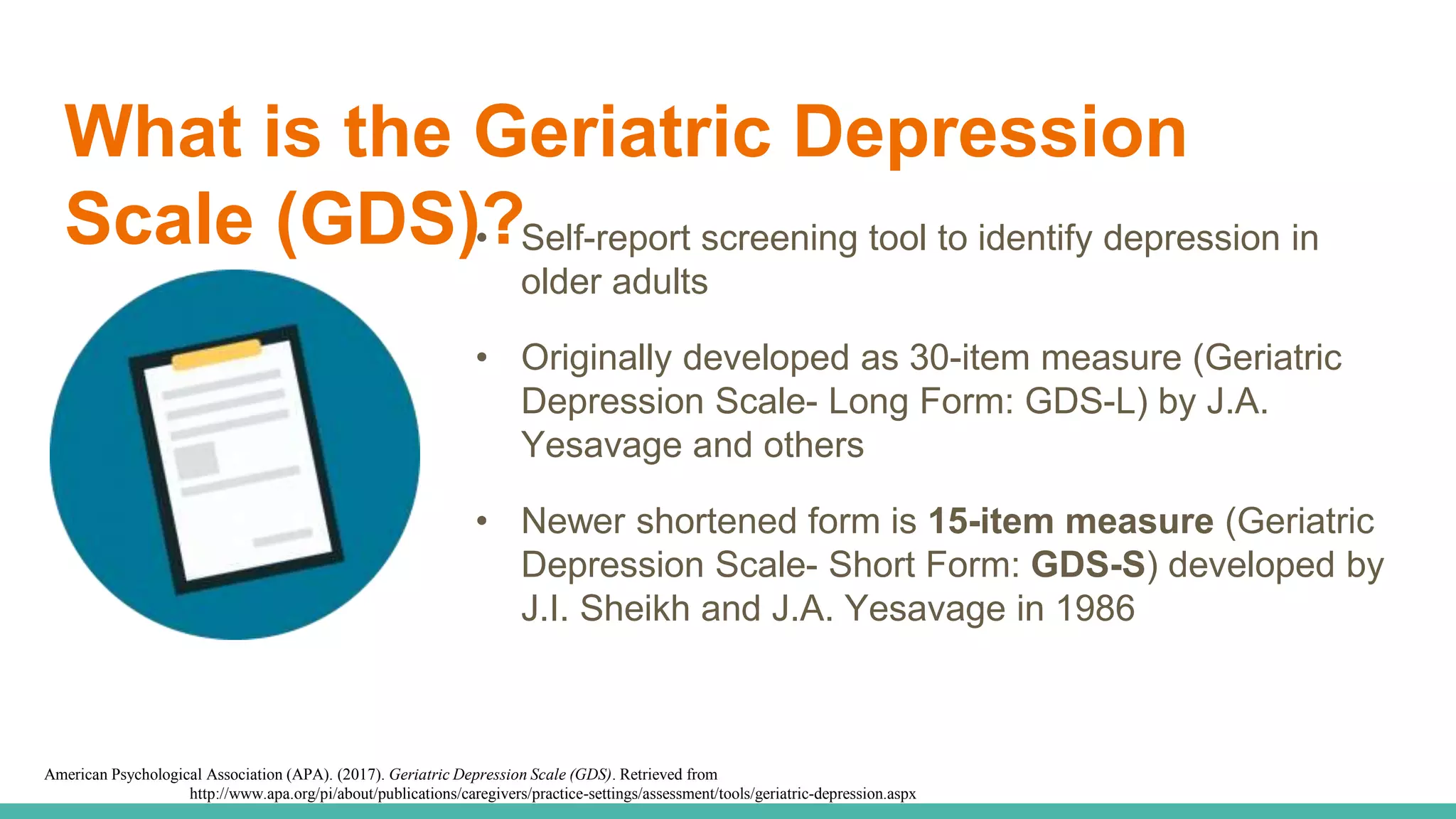 Geriatric Depression Scale | PPTX