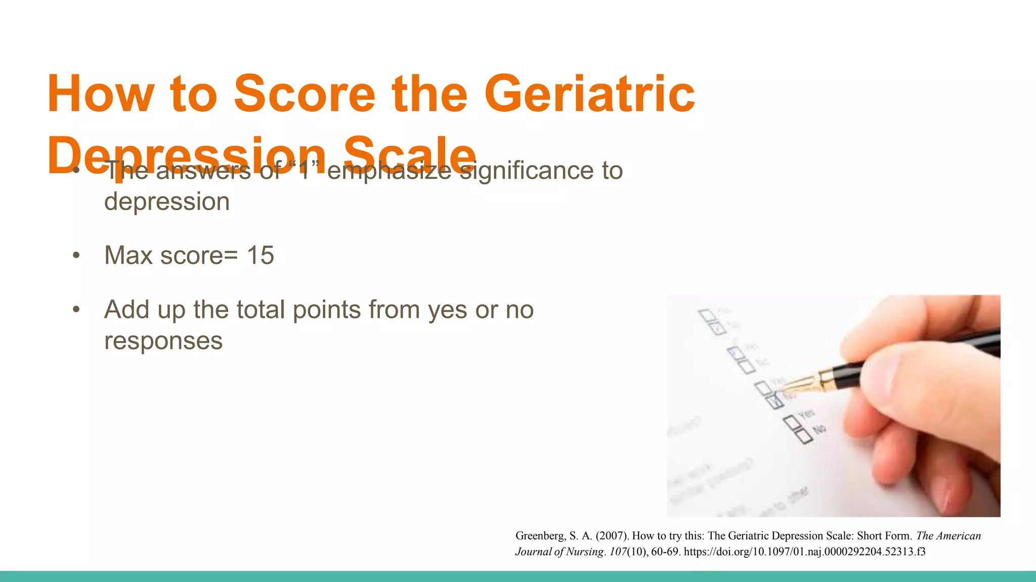 Geriatric Depression Scale | PPTX
