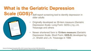 Geriatric Depression Scale | PPTX