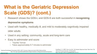 Geriatric Depression Scale | PPTX