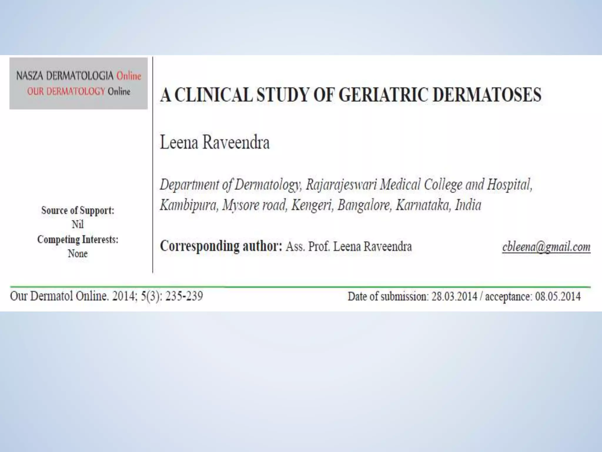 Ageing and Geriatric dermatoses | PPTX