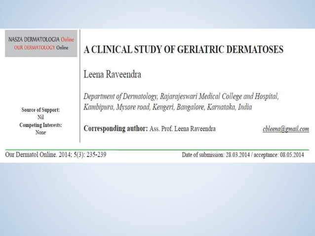 Ageing and Geriatric dermatoses | PPTX