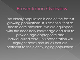 Geriatric Population Presentation | PPTX