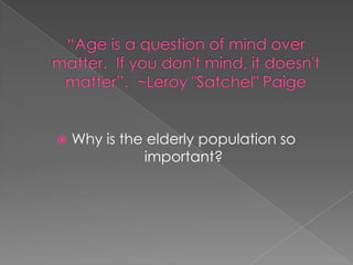 Geriatric Population Presentation | PPTX
