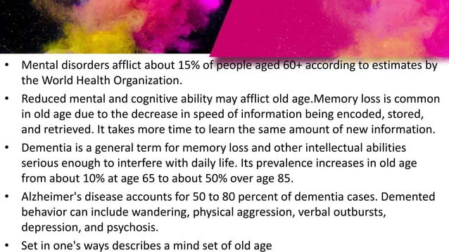 Age Related Problems / Geriatric problems | PPTX