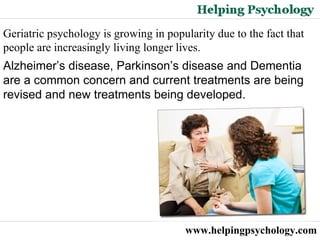 Geriatric Psychology: Psychological Functioning of the Elderly | PPT