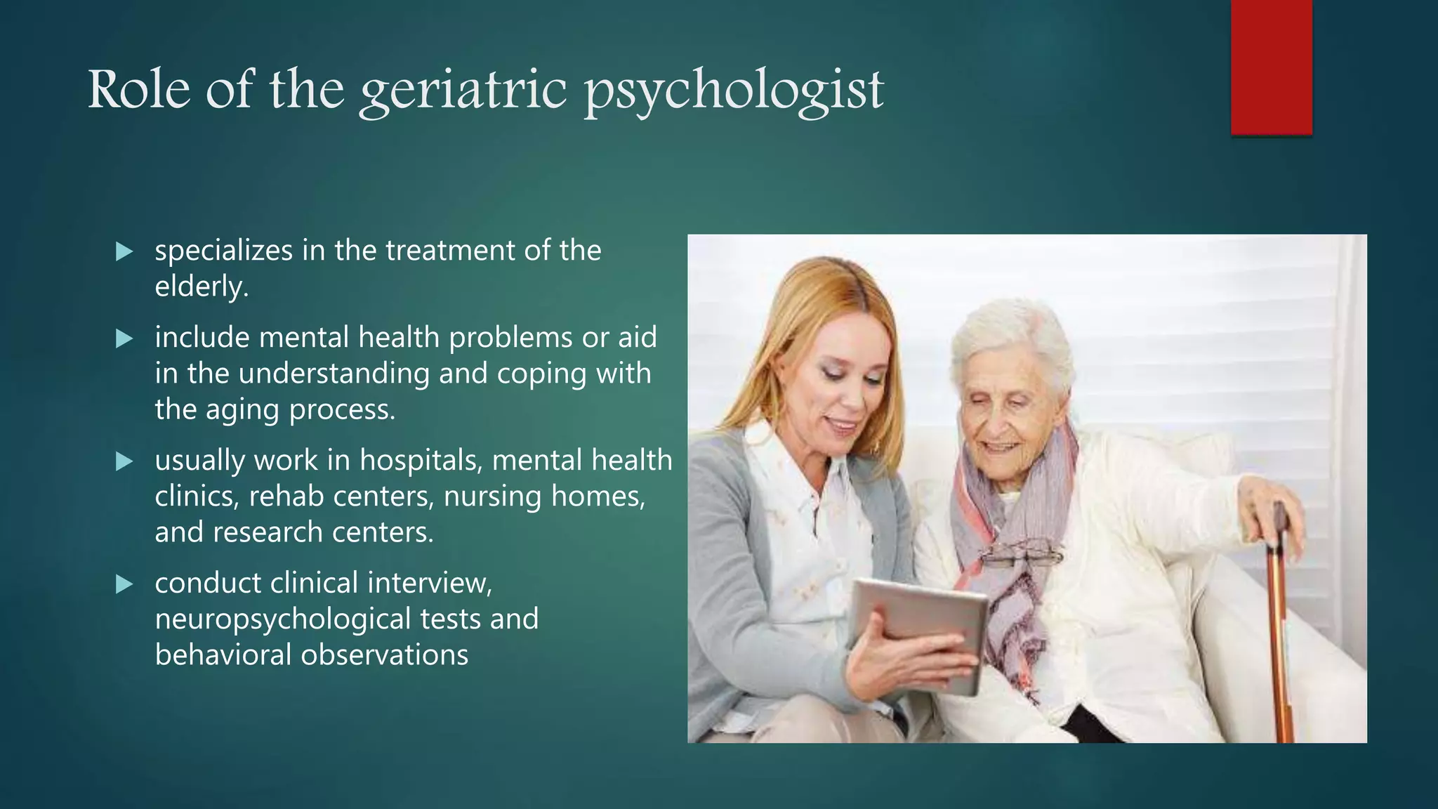 Geriatric Psychology Report prepared by Juvy Torres | PPTX | Physical ...