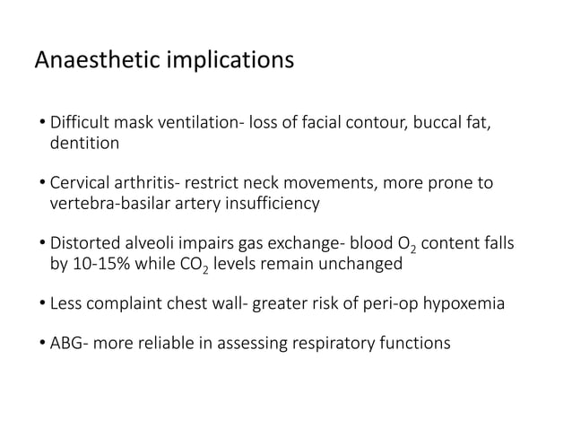 Anaesthesia in Geriatrics | PPTX | Lung and Respiratory Health ...