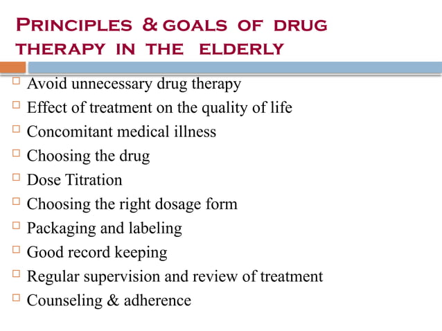 Geriatric Patient: Guidelines for Prescription | PPTX
