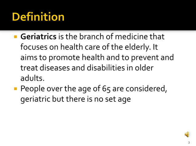 Geriatrics | PPT