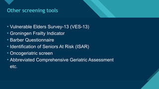 Fundamentals of Geriatrics Oncology 2023 | PPTX