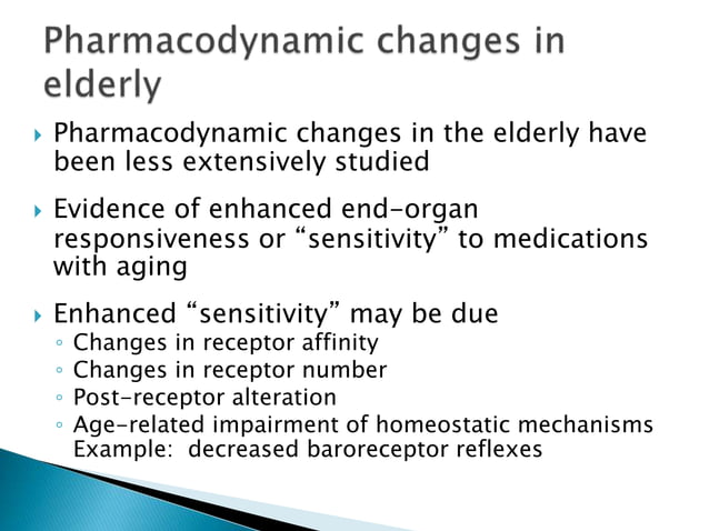 Geriatrics pharmacology | PPTX | Pharmaceutical Drugs | Medical Health