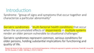 Geriatric Syndrome diagnosis and management | PPTX