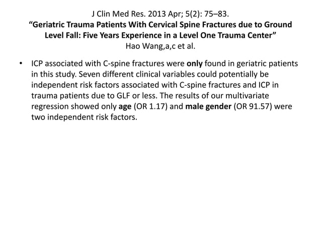 Geriatric trauma | PPTX | Death, Injury, or Military Conflict ...