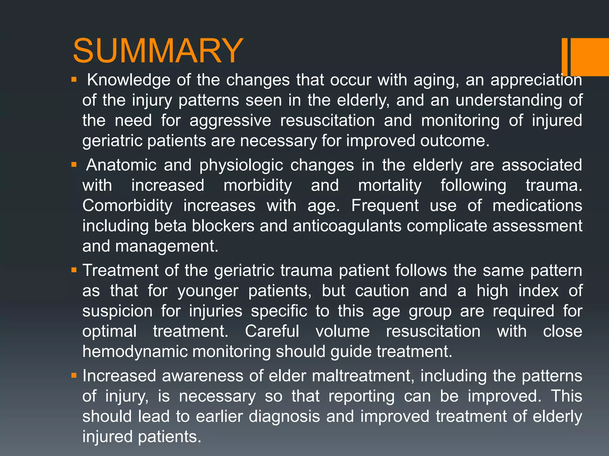 Geriatric trauma | PPTX | Death, Injury, or Military Conflict ...