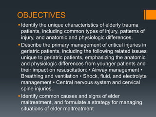 Geriatric trauma | PPTX | Death, Injury, or Military Conflict ...