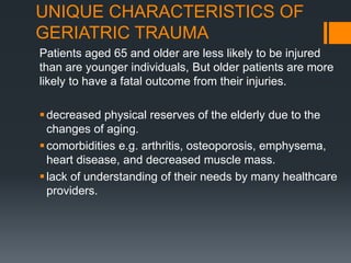 Geriatric trauma | PPTX | Death, Injury, or Military Conflict ...