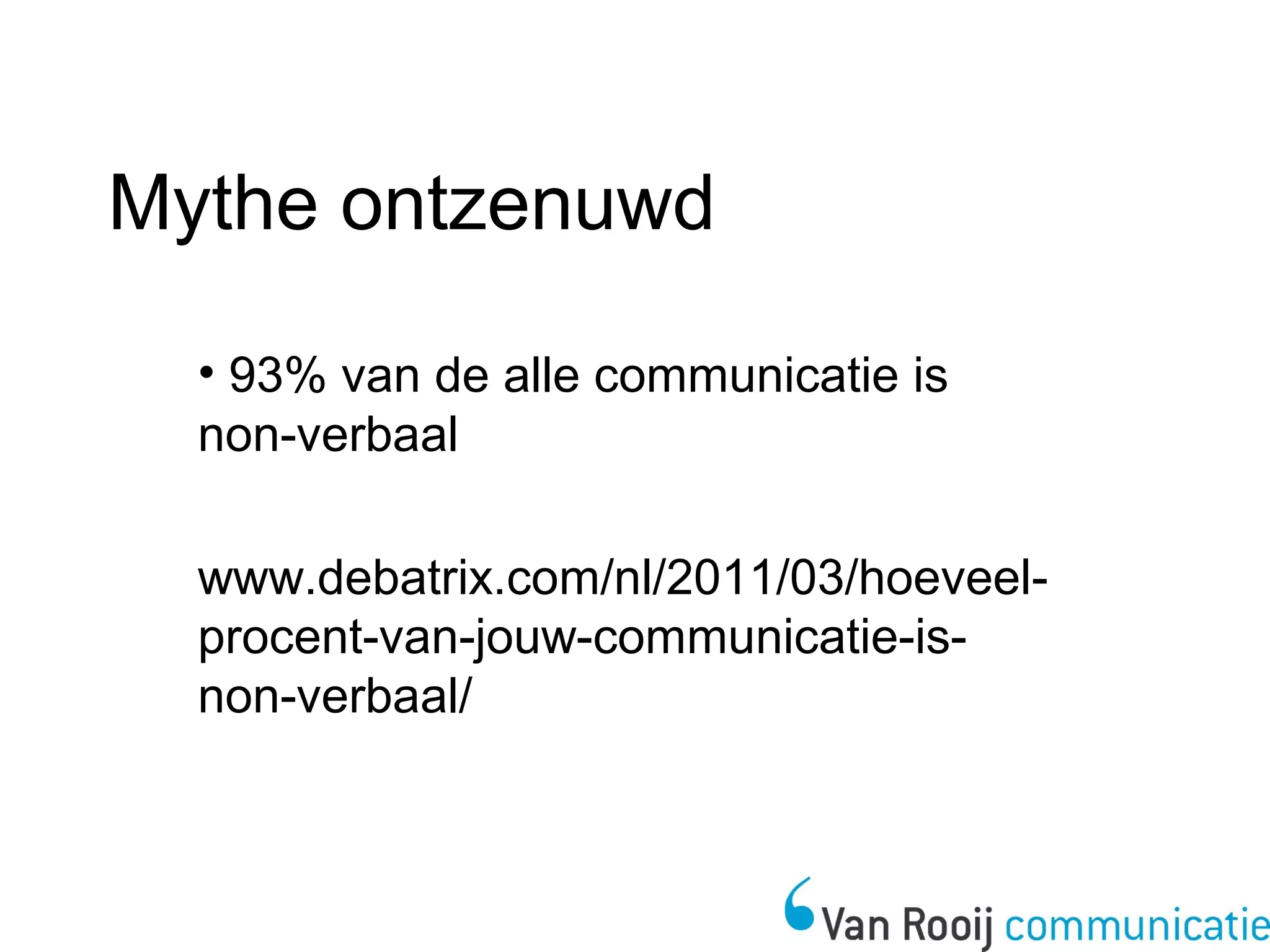 Gerlach instituut; jaar 1, 2014 2015, les 5; non-verbale communicatie | PPT