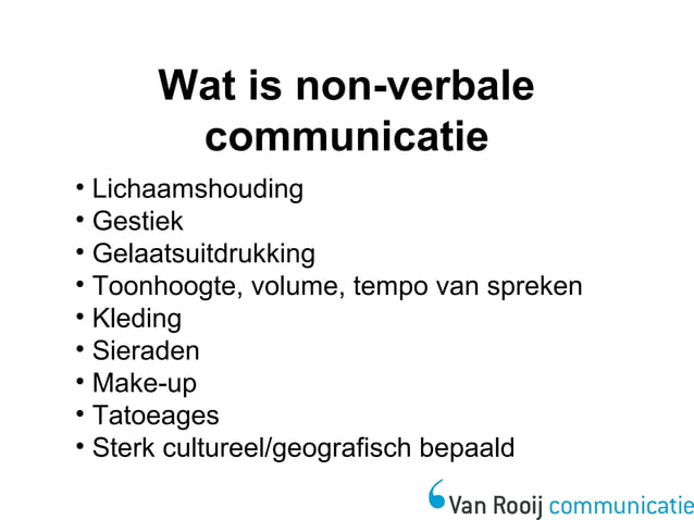 Gerlach instituut; jaar 1, 2014 2015, les 5; non-verbale communicatie | PPT