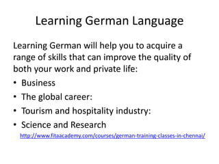 Importance of learning German | PPTX