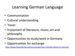 Importance of learning German | PPTX