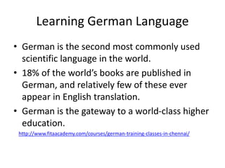 Importance of learning German | PPTX