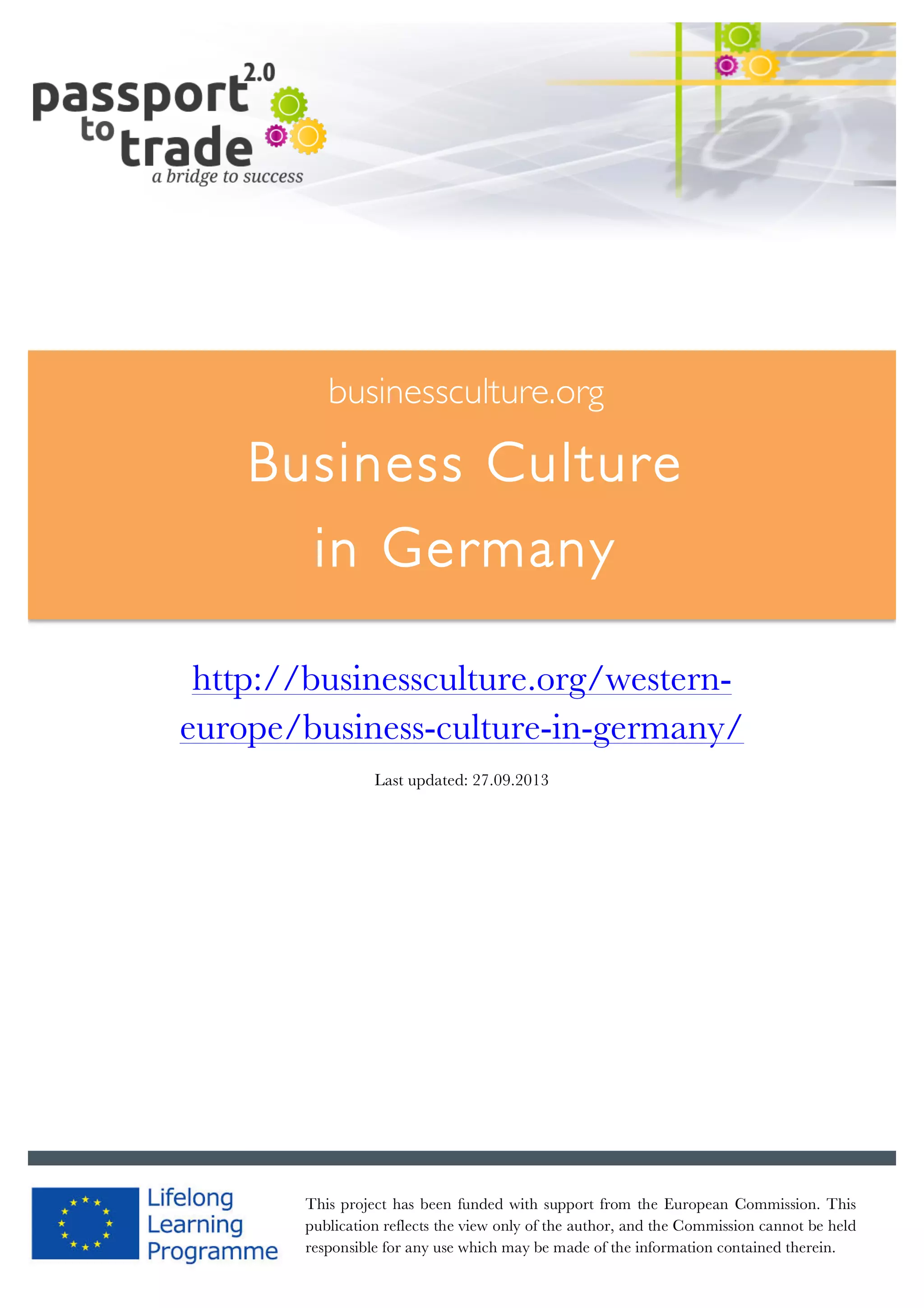German business culture guide - Learn about Germany | PDF
