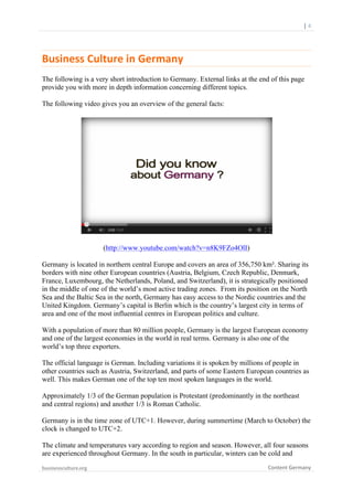 German business culture guide - Learn about Germany | PDF