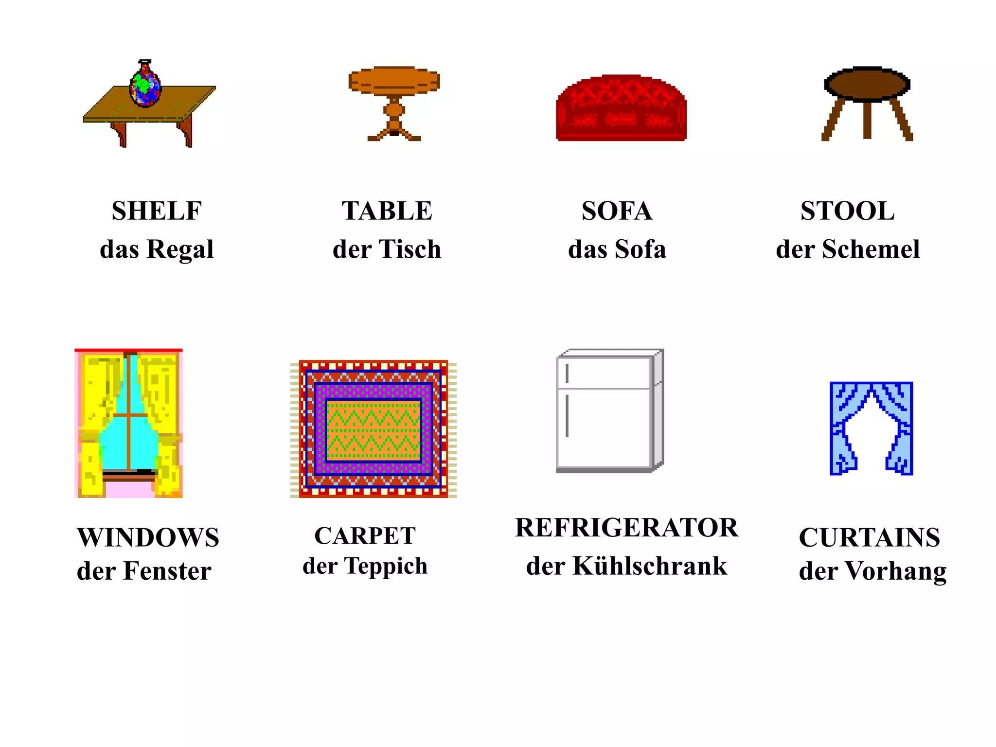 German class room articles and furniture | PPTX