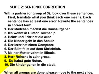 German 2 august 30 lesson plan | PPT