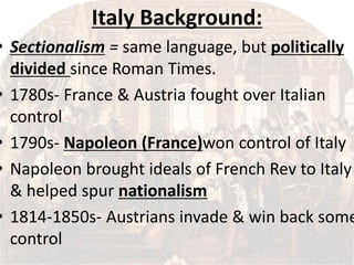 German and Italian Unification.ppt: Explains the formation of both ...