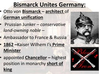 German and Italian Unification.ppt: Explains the formation of both ...