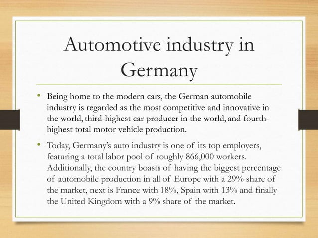 German automobile industry | PPTX