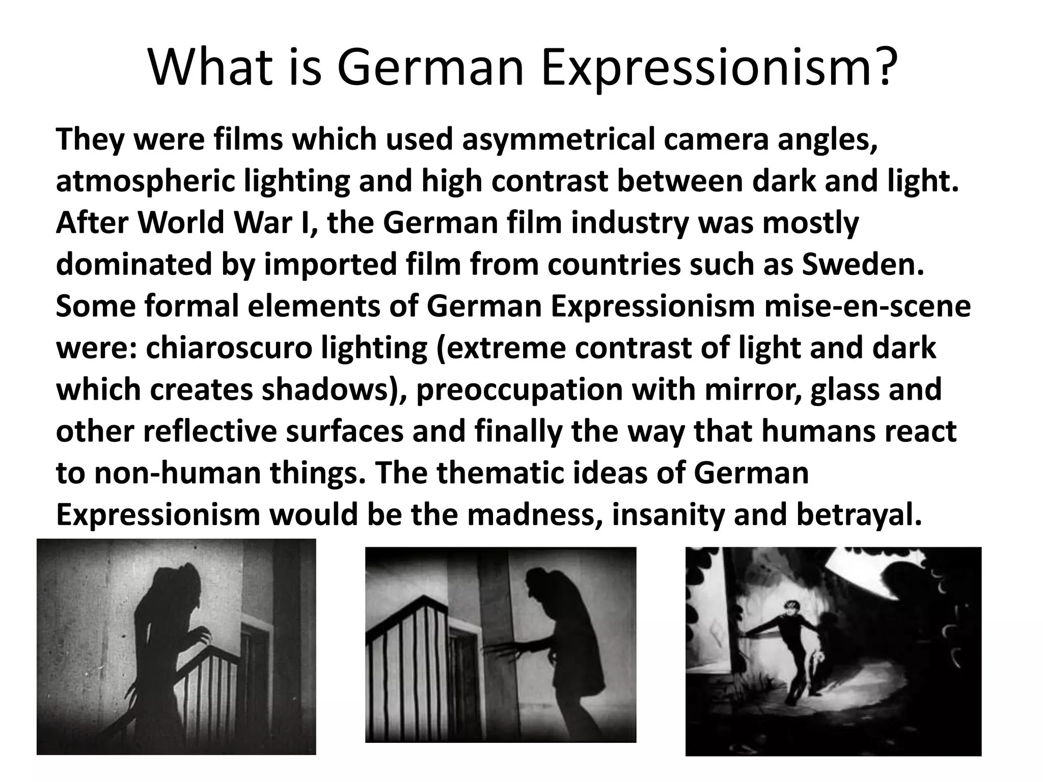 German expressionism and Film Noir | PPTX