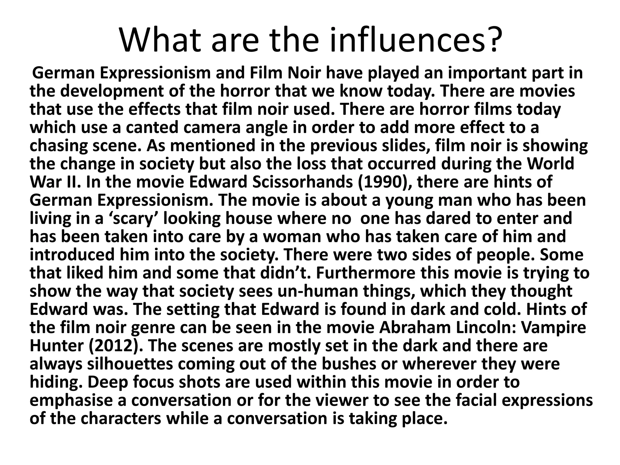 German expressionism and Film Noir | PPTX